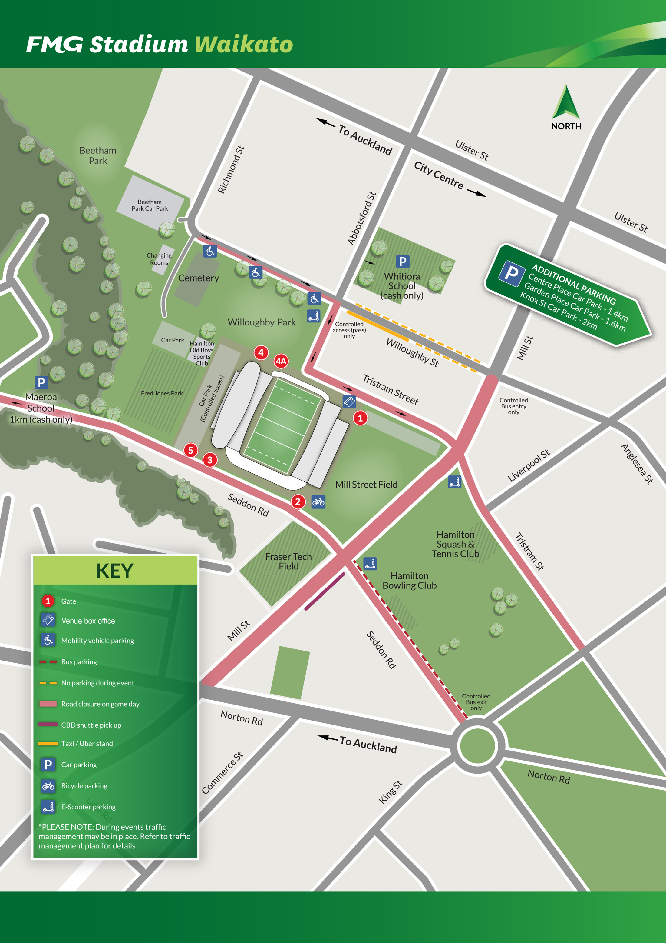 Getting here – FMG Stadium Waikato